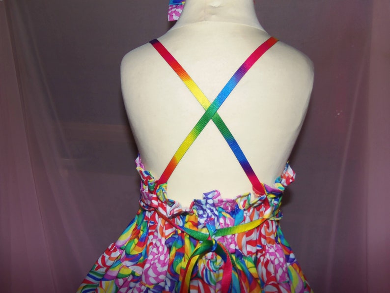 Rainbow Lollipop Dress and Bow Set Size 5T - Summer Beach Style - Etsy