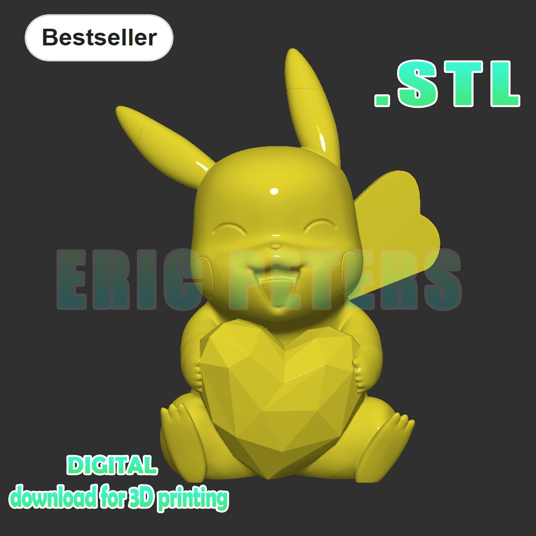 Pikachu STL File 3D Model Figure - Etsy