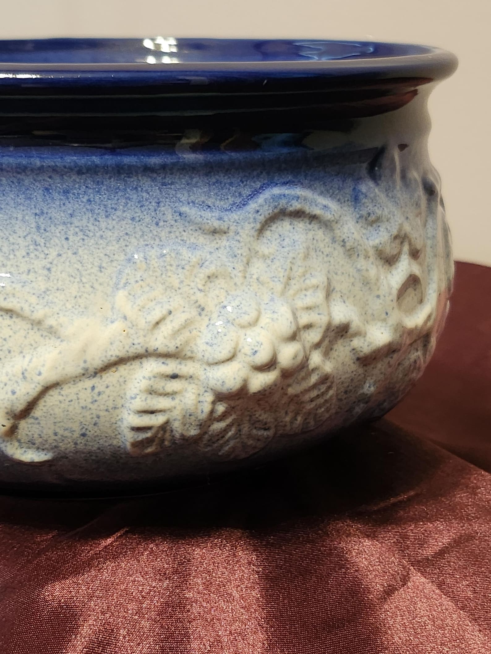 Vintage Staffordshire Blue & White Chamber Pot - Etsy