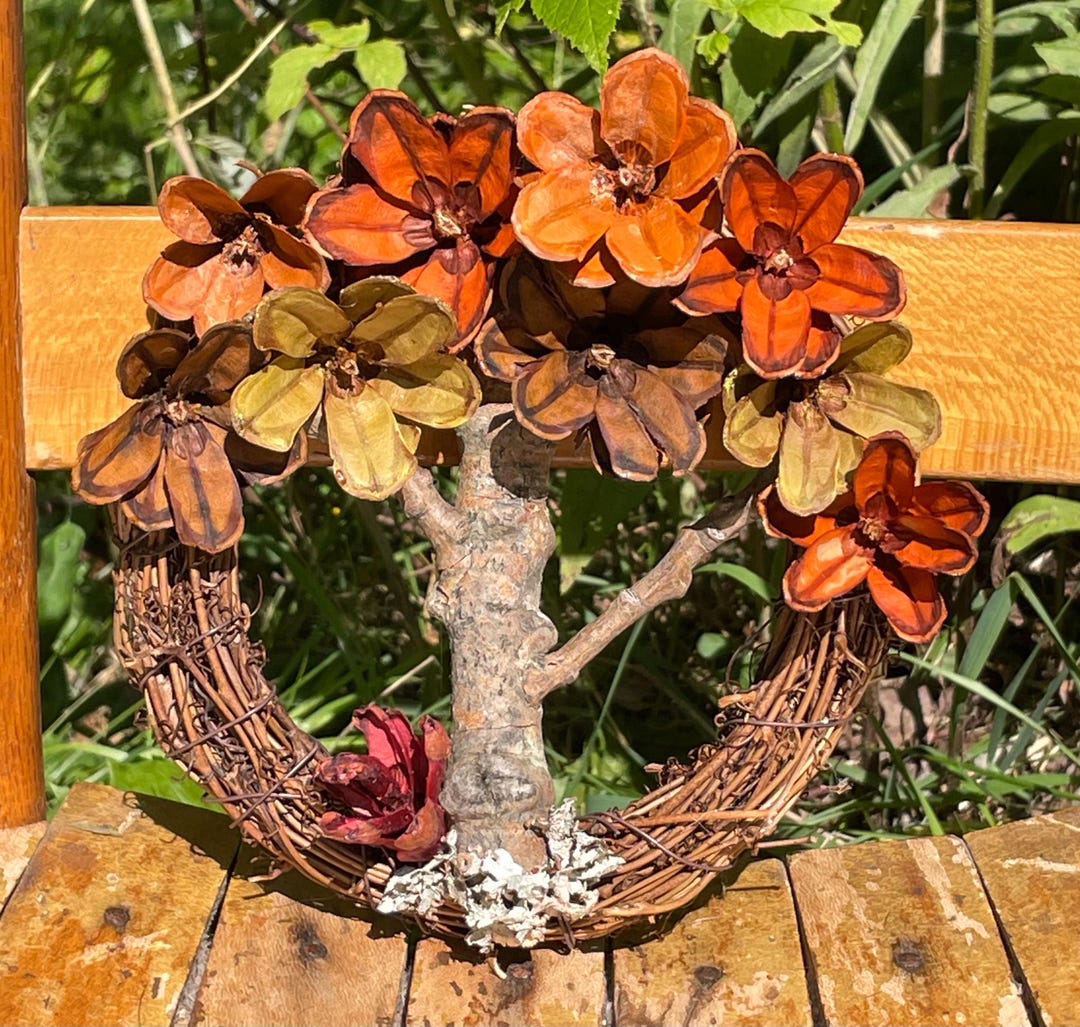 6 Fall Tree of Life Pinecone Wreath/magnet With Hand Crafted Forest ...