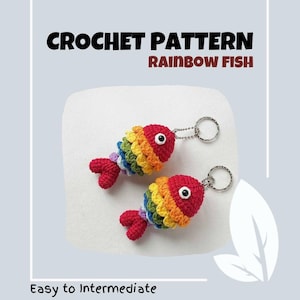 NO SEW Rainbow Fish Crochet Pattern Colorful Multicolored Aqua Koi ...
