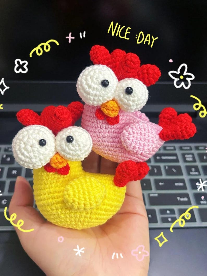 Big Eye Chicken Crochet Pattern Funny Chick Amigurumi Pattern PDF ...