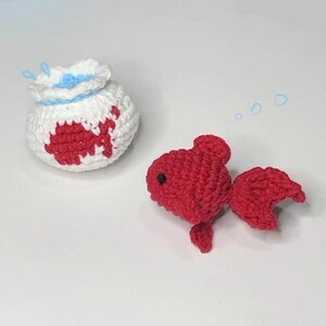 2in1 Goldfish and Mini Fish Tank Crochet Pattern Low Sew Aqua Fish ...