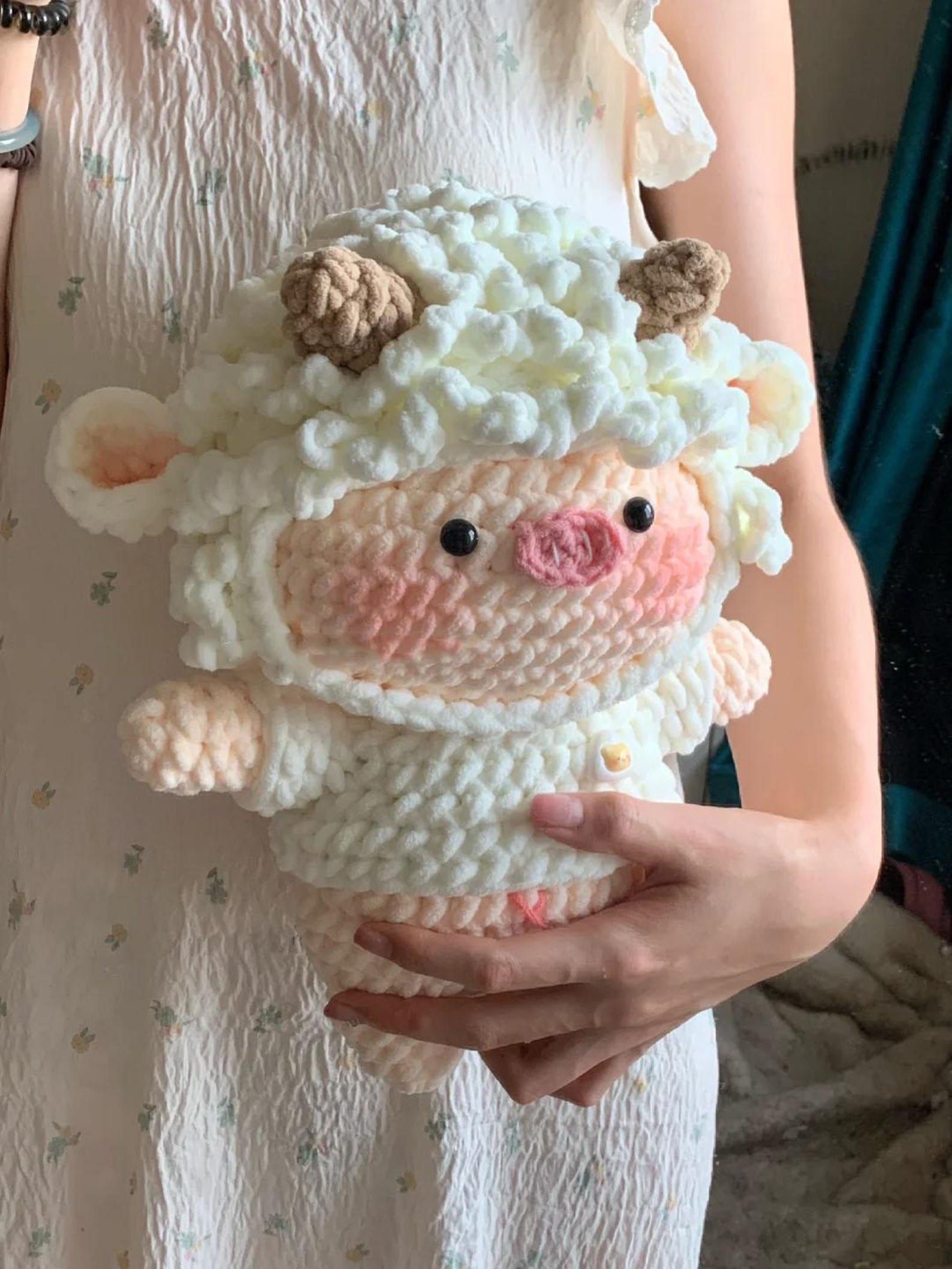 Wool Pig Crochet Pattern Kawaii Mangalica Pig Amigurumi PDF Big Piggy ...