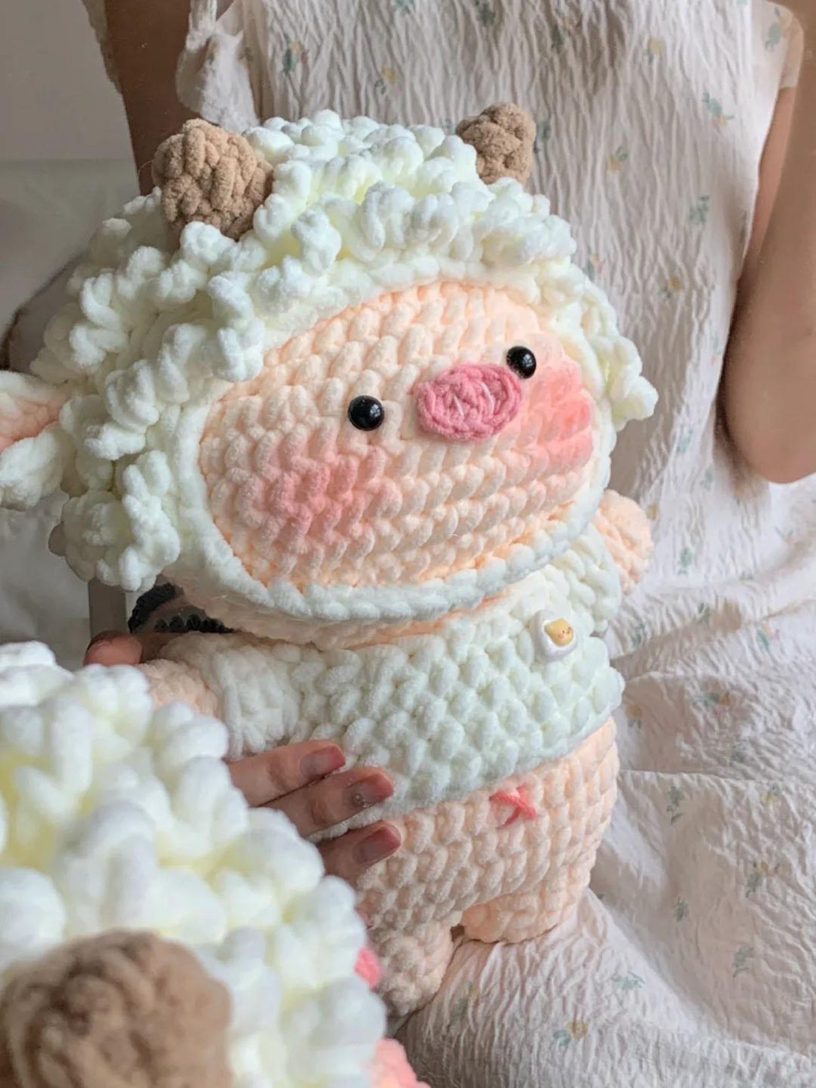 Wool Pig Crochet Pattern Kawaii Mangalica Pig Amigurumi PDF Big Piggy ...