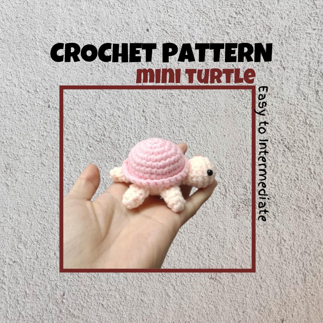 Mini Turtle Crochet Pattern Pink Turtle Amigurumi PDF Cute Charming ...