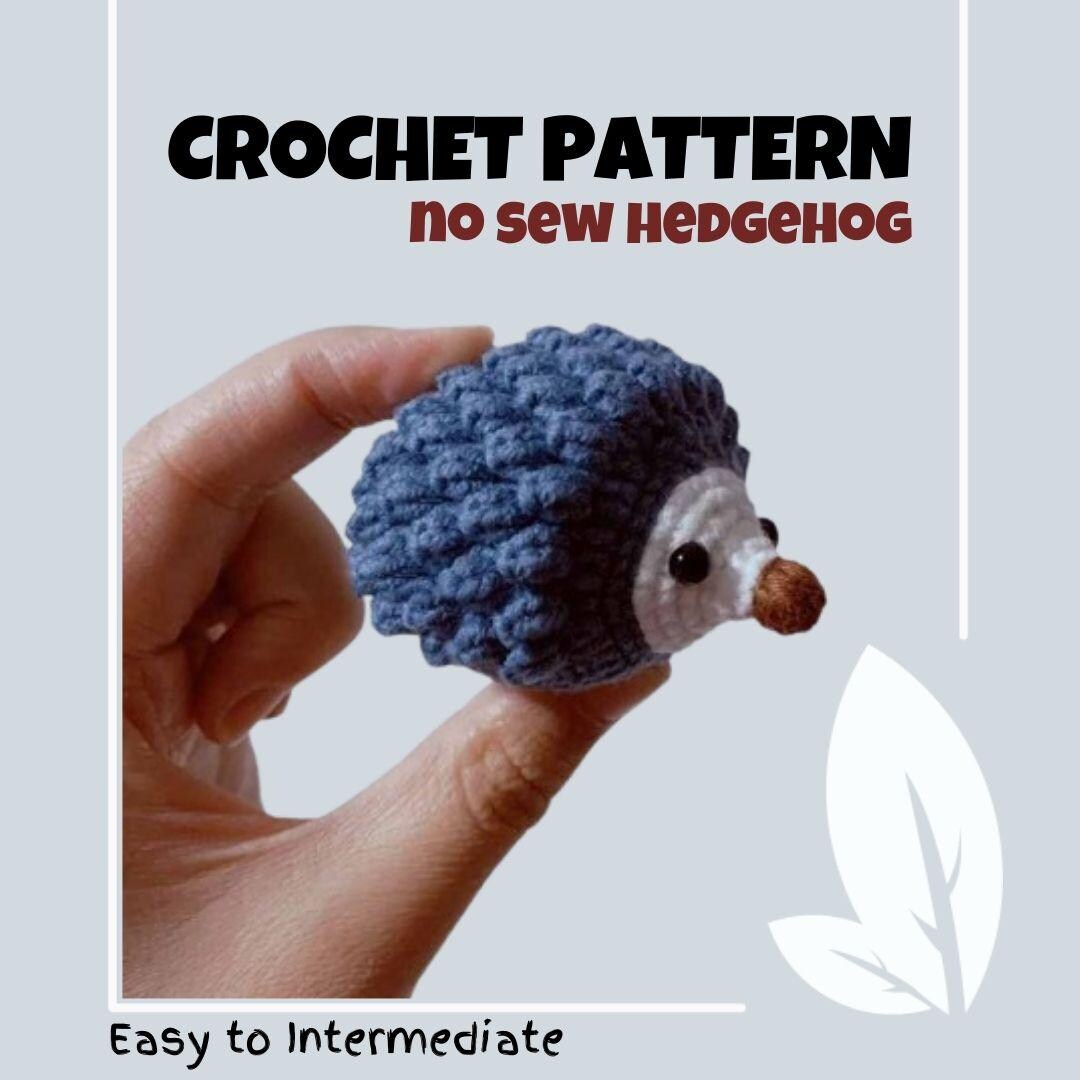 NO SEW Hedgehog Crochet Pattern Hedgepigs Toy Keychain Amigurumi PDF ...