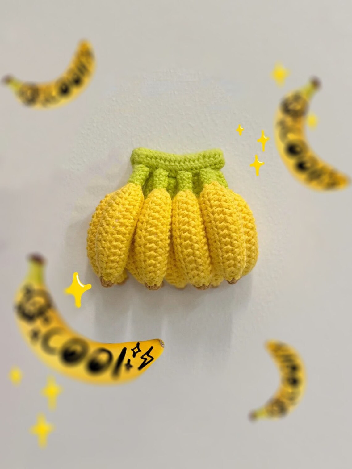 Banana Crochet Pattern Bunch of Banana Amigurumi PDF Food Keychain ...