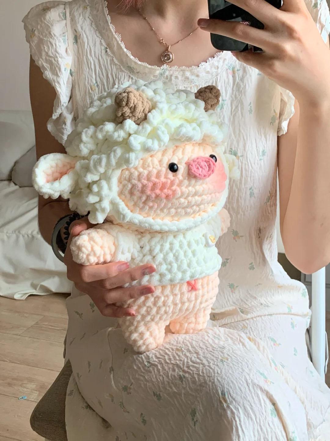 Wool Pig Crochet Pattern Kawaii Mangalica Pig Amigurumi PDF Big Piggy ...