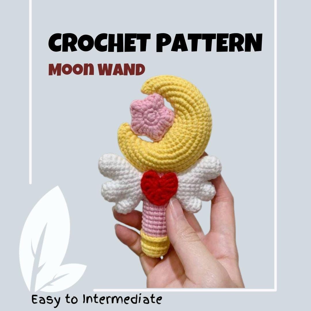 Magic Wand Crochet Pattern Moon Wand Stick Amigurumi PDF Baby Plush Toy ...