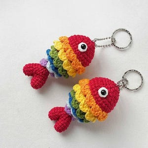 NO SEW Rainbow Fish Crochet Pattern Colorful Multicolored Aqua Koi ...