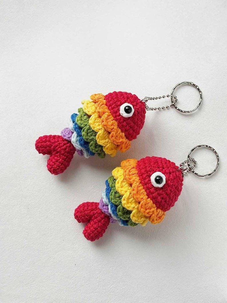 NO SEW Rainbow Fish Crochet Pattern Colorful Multicolored Aqua Koi ...