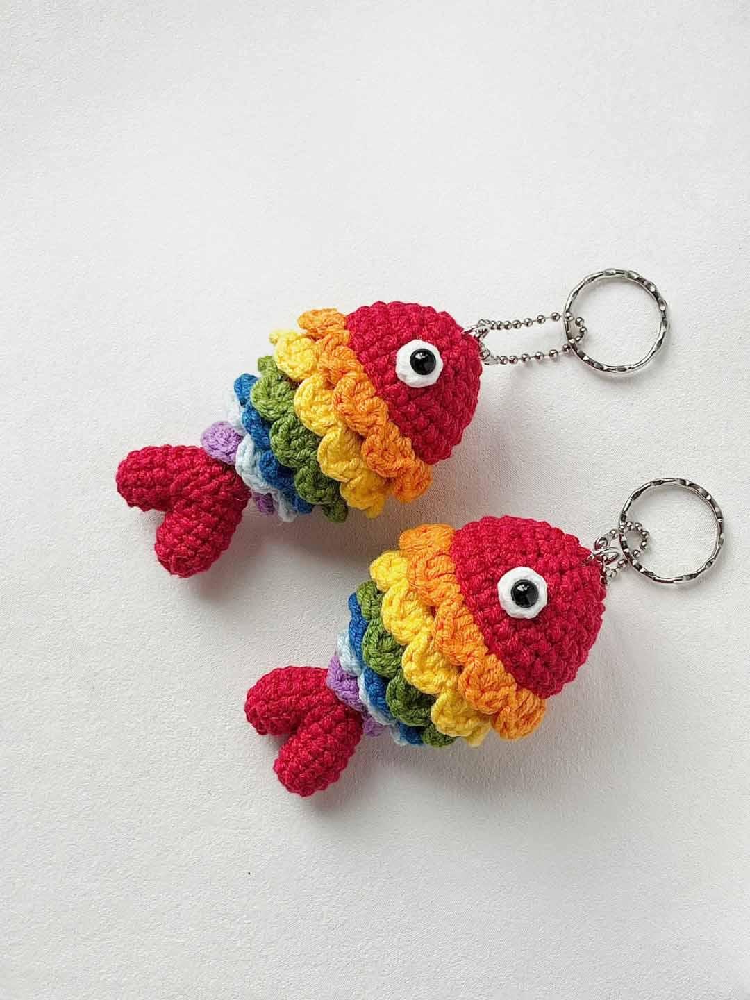 NO SEW Rainbow Fish Crochet Pattern Colorful Multicolored Aqua Koi ...