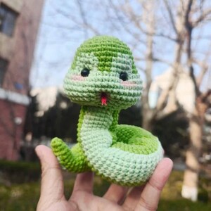 NO SEW Green Snake Crochet Pattern Reptile Animal Crawling Cobra Viper ...