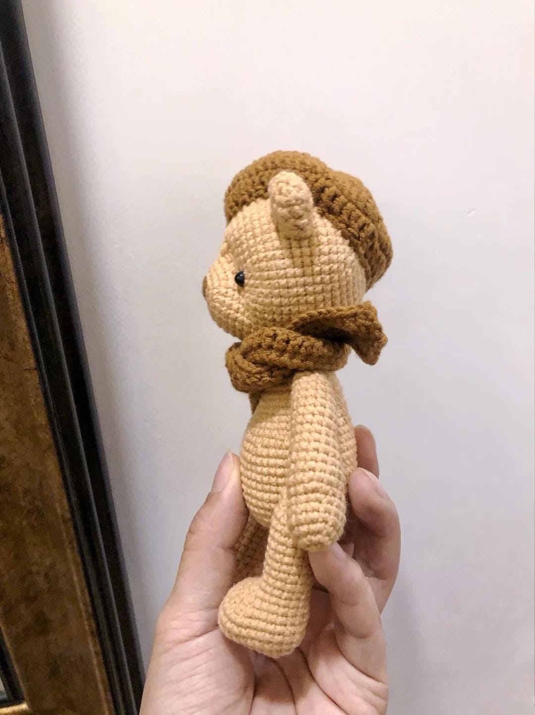 Retro Bear Crochet Pattern Vintage Teddy Bear With Beret Hat Scarf ...