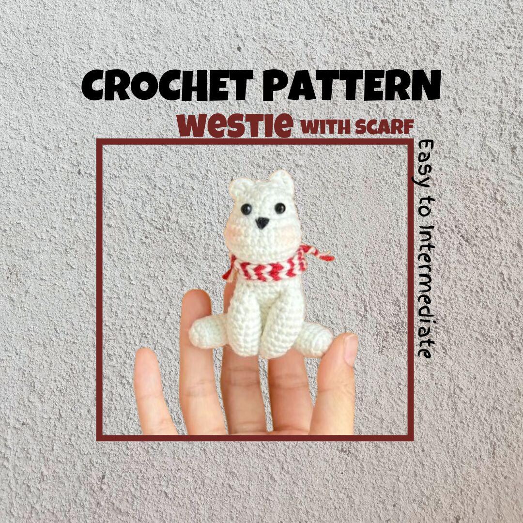 Low Sew Westie With Scarf Crochet Pattern Kawaii White Dog Amigurumi ...