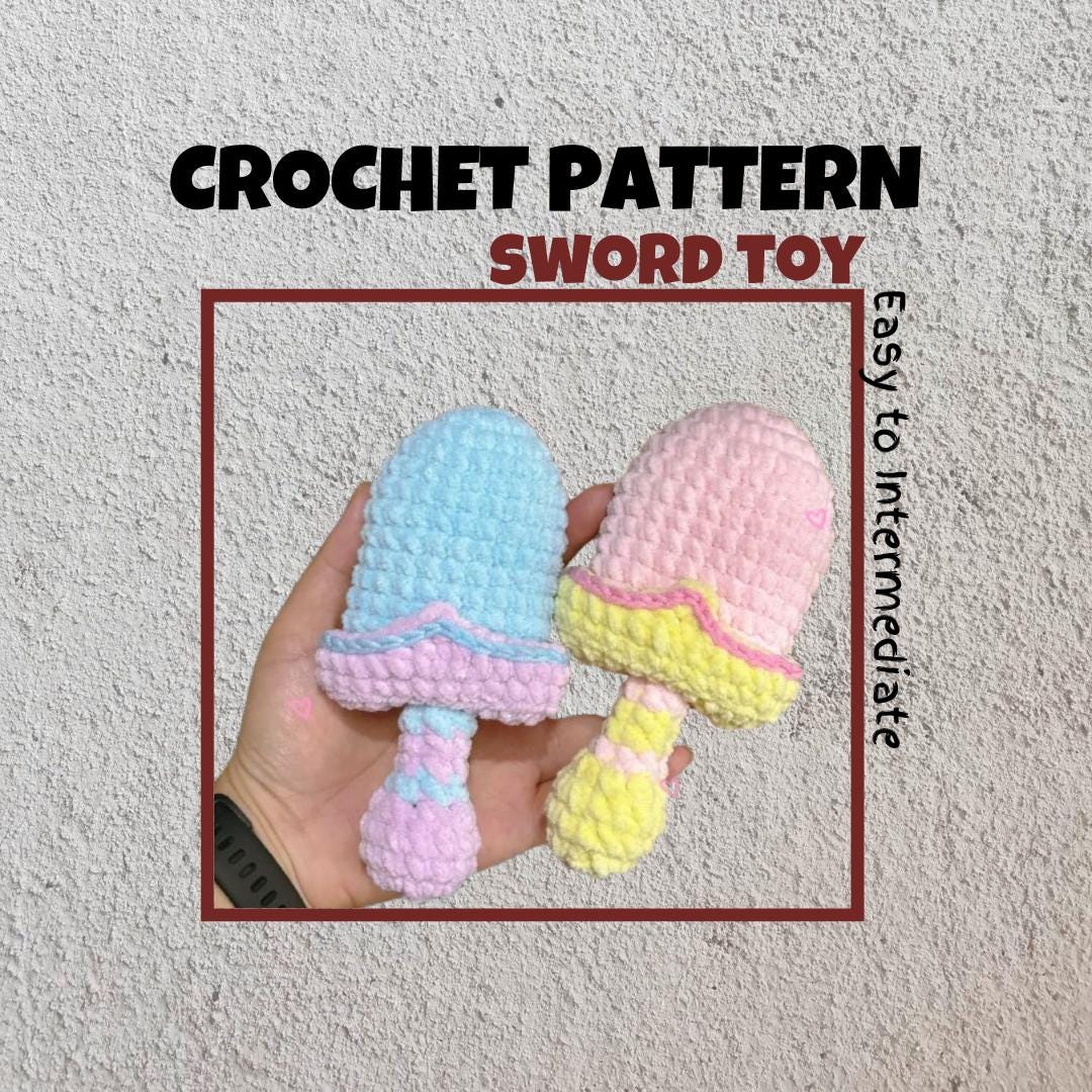 Sword Toy Crochet Pattern Knife Plushie Amigurumi Pillow Gift for Boy ...