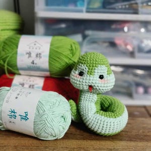 NO SEW Green Snake Crochet Pattern Reptile Animal Crawling Cobra Viper ...