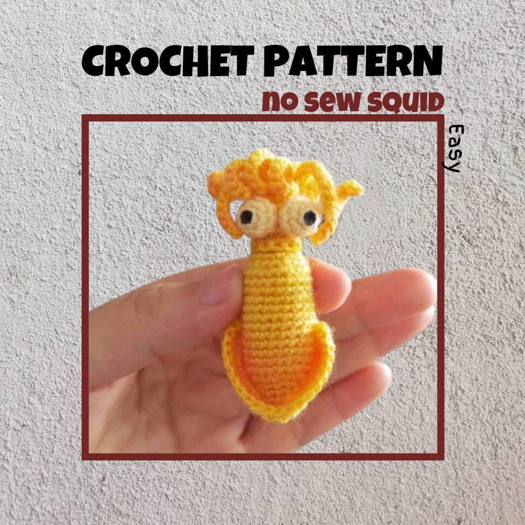 NO SEW Squid Crochet Pattern Easy Mini Marine Life Animal Amigurumi PDF ...