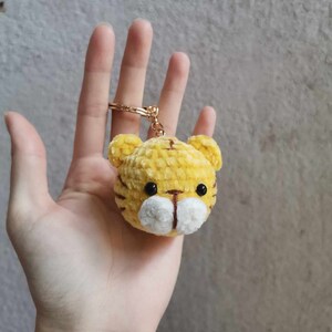 Handmade Tiger Head Keychain Crochet Cute Animal Pendants Ornaments ...