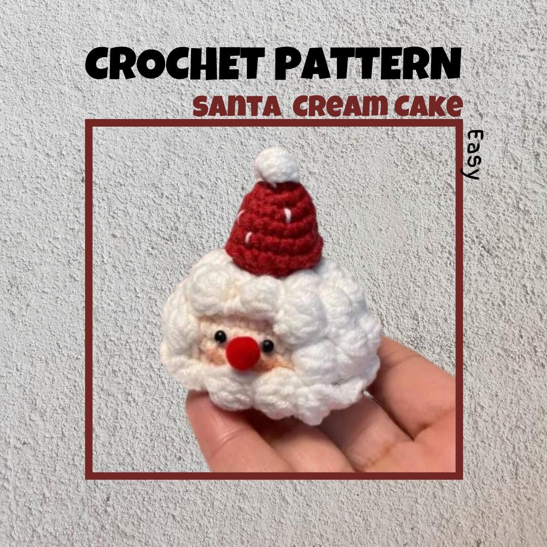 Santa Cream Cake Crochet Pattern Christmas Cupcake Amigurumi PDF ...