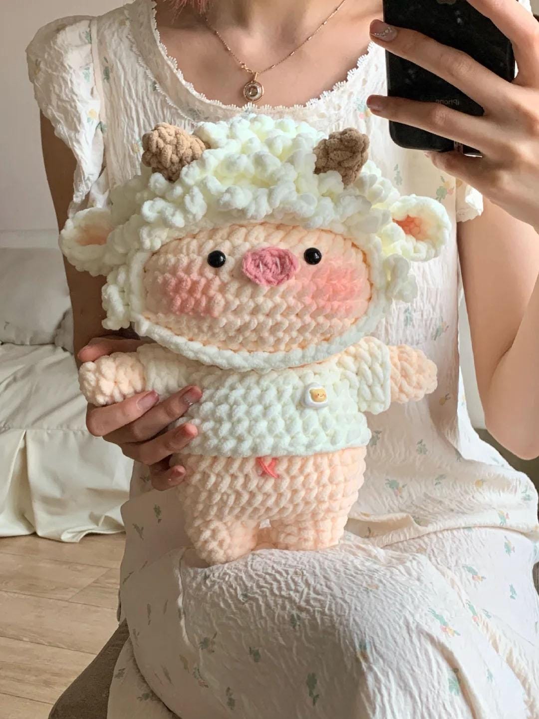 Wool Pig Crochet Pattern Kawaii Mangalica Pig Amigurumi PDF Big Piggy ...