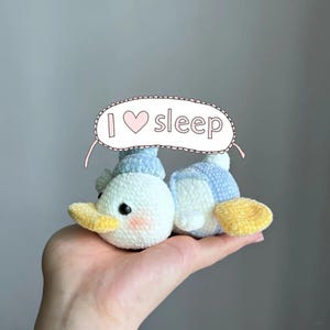 Sleepy Duck Crochet Pattern Baby Rattle Duck Amigurumi PDF Sleeping ...