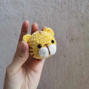 Handmade Tiger Head Keychain Crochet Cute Animal Pendants Ornaments ...