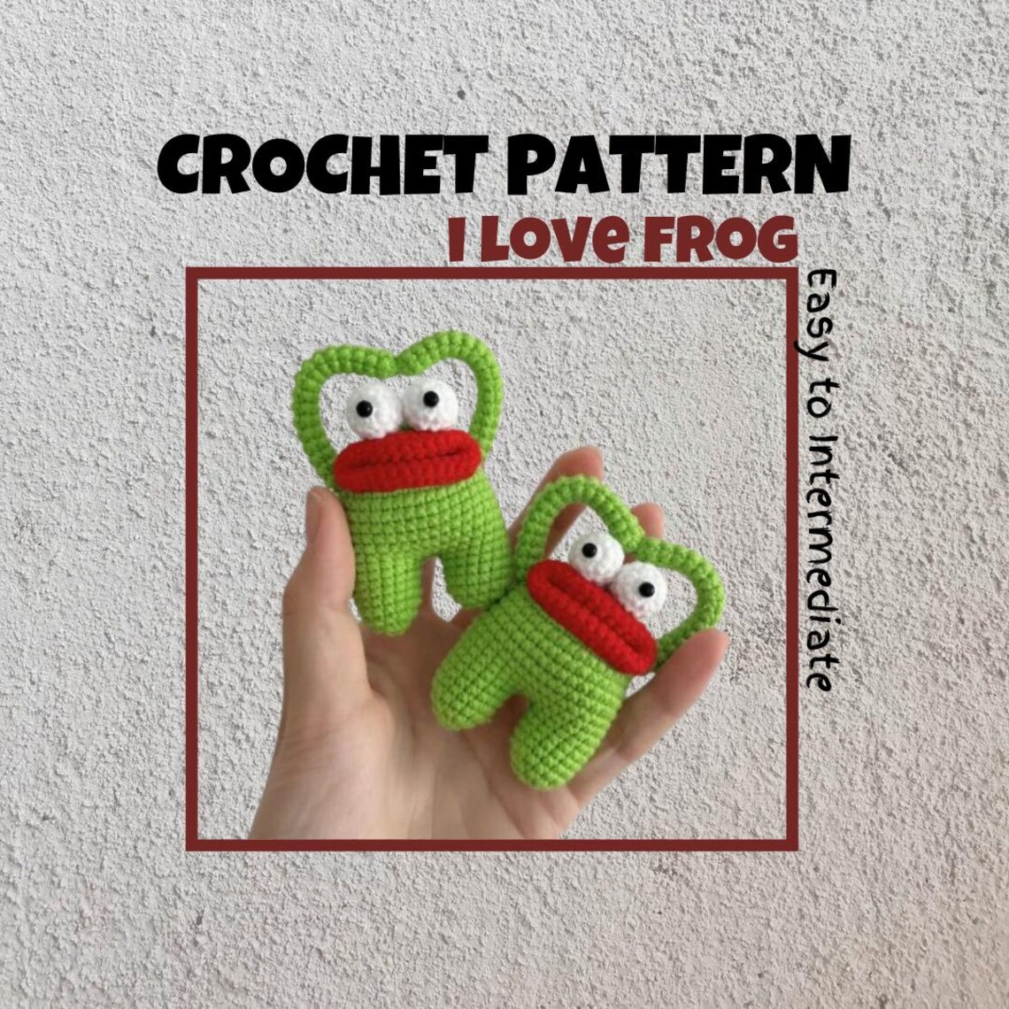 I Love Big Mouth Frog Crochet Pattern Big Eyes Funny Frog With Sausage ...