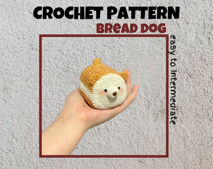 Bread Dog Crochet Pattern Cute Pug Doggy Amigurumi Pattern PDF Stuffed ...