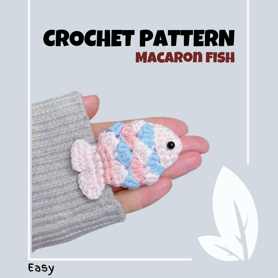 NO SEW Macaron Fish Crochet Pattern Easy No Stuff Marine Animal ...