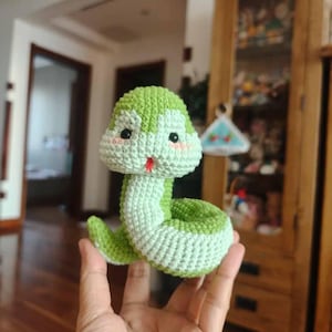 NO SEW Green Snake Crochet Pattern Reptile Animal Crawling Cobra Viper ...