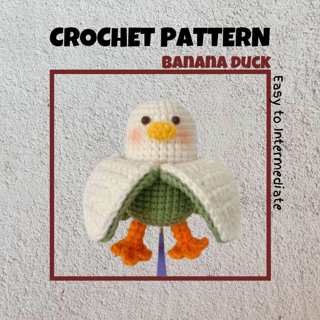 Banana Duck Crochet Pattern Farm Animal Food Amigurumi PDF Water Bird ...