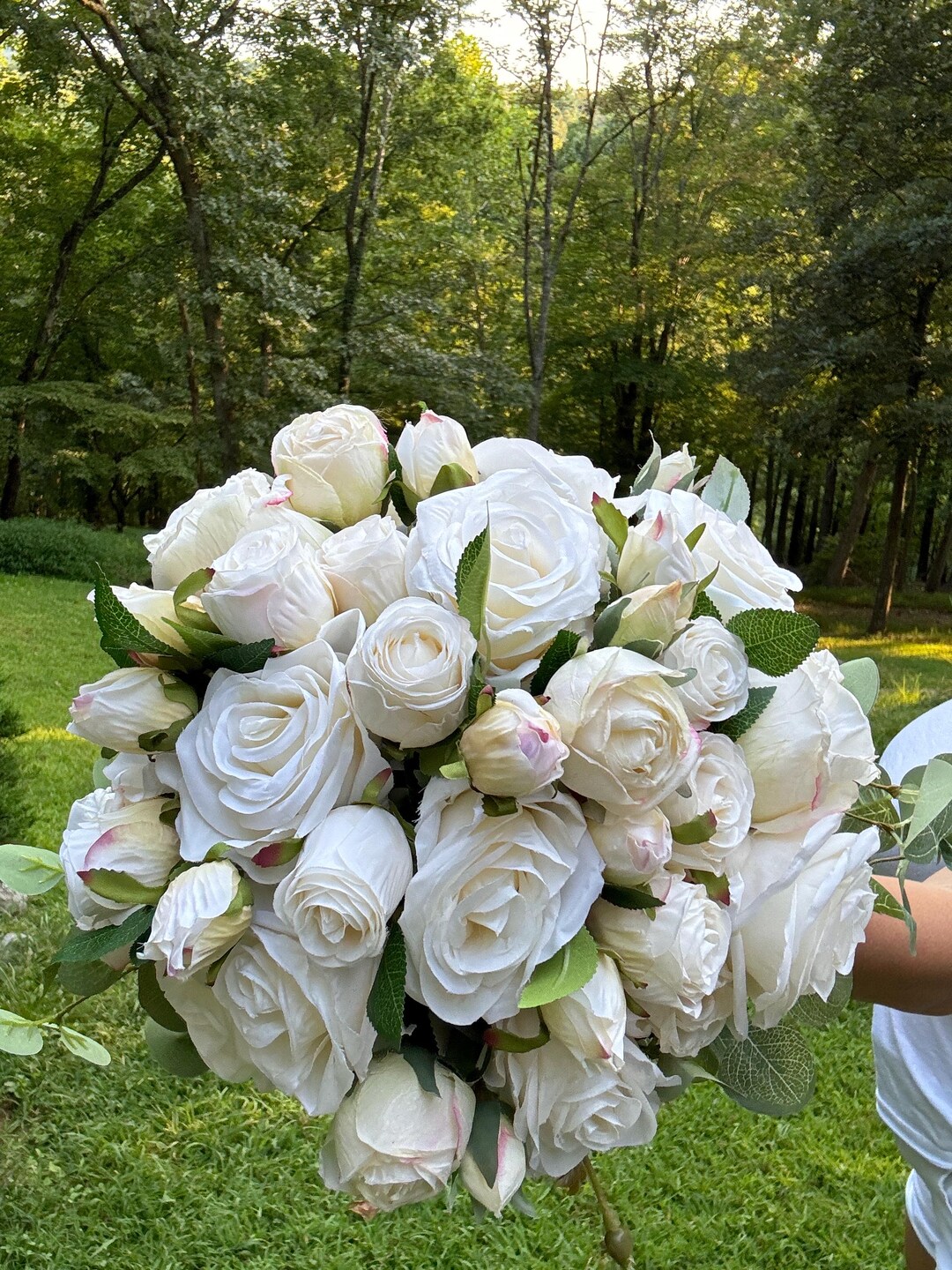 HUGE DEAL Beautiful Large Bride Bouquet off White Roses Classic - Etsy