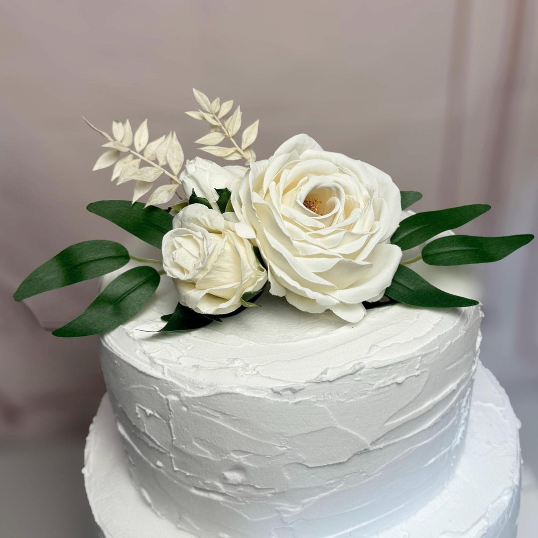 FREE Shipping | Wedding Cake Topper | White Wedding| Roses | off White ...