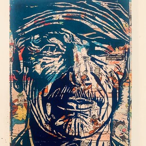 Linocut - Portrait - Etsy
