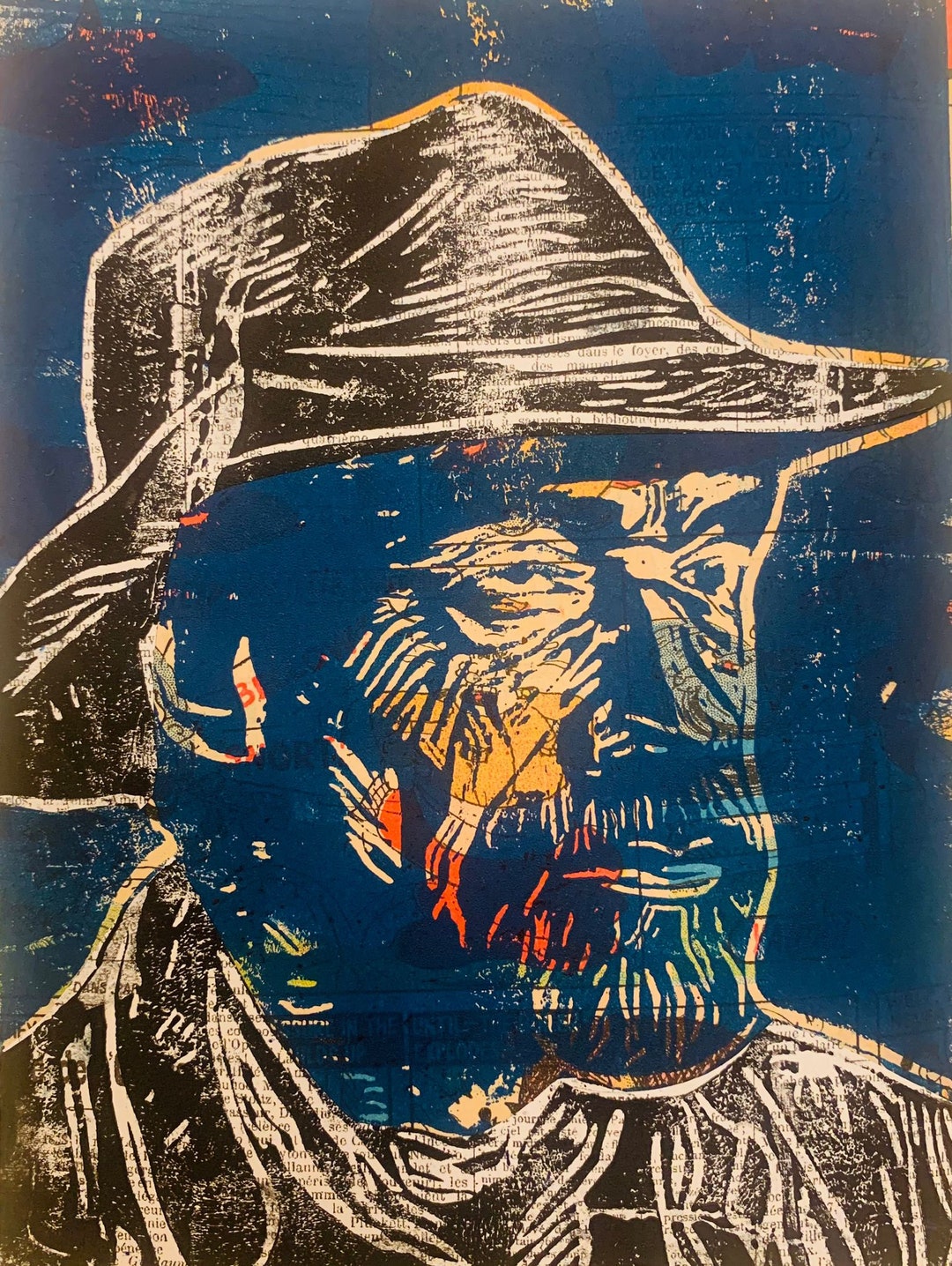 Lino Print - Portrait - Etsy