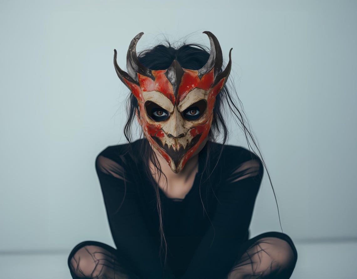 Inferno Krampus Parade Mask: Printed From Hand-painted Originals With ...