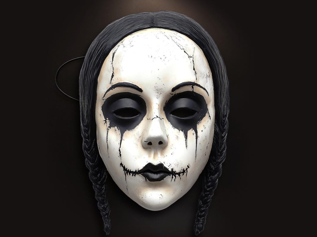 Wednesday Addams-inspired Mask: Printed From Hand-painted Art Originals ...
