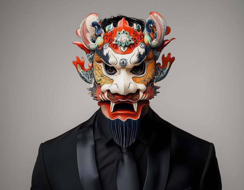 Empress Chinese Mask | FLAT Mask Printed From Hand-painted Design With ...
