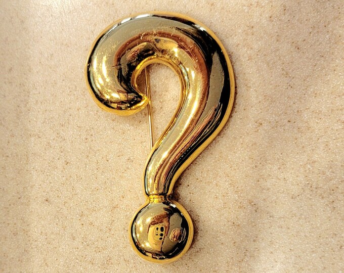 Large Vintage Gold Question Mark Brooch - Etsy