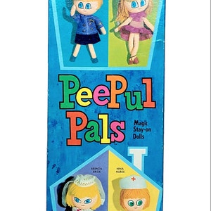 Vintage Peepul Pals Paper Dolls 1960s Mid Century Magic Stay-on Dolls ...