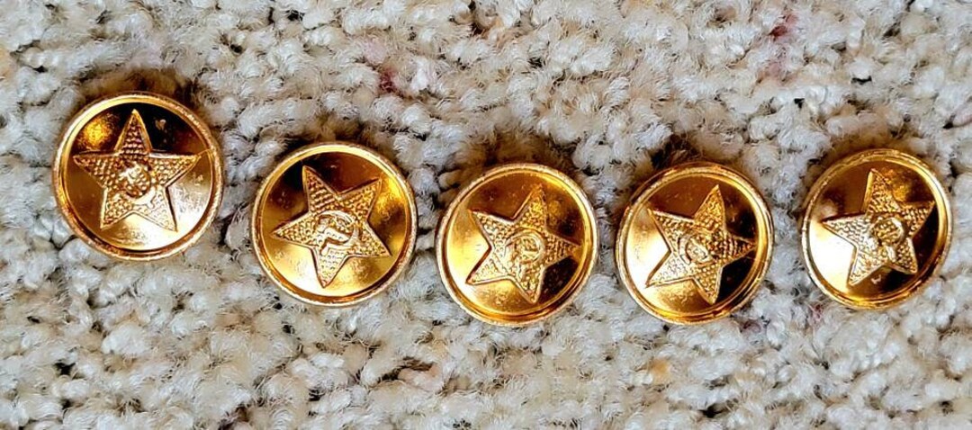 USSR CCC CP Soviet Army Uniform Button's, Lot of 5. 22 Mm, Star With ...