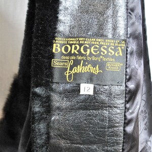 Vintage Borgessa Belted Black Faux Fur Coat, Sears Fashions, Size 12 - Etsy