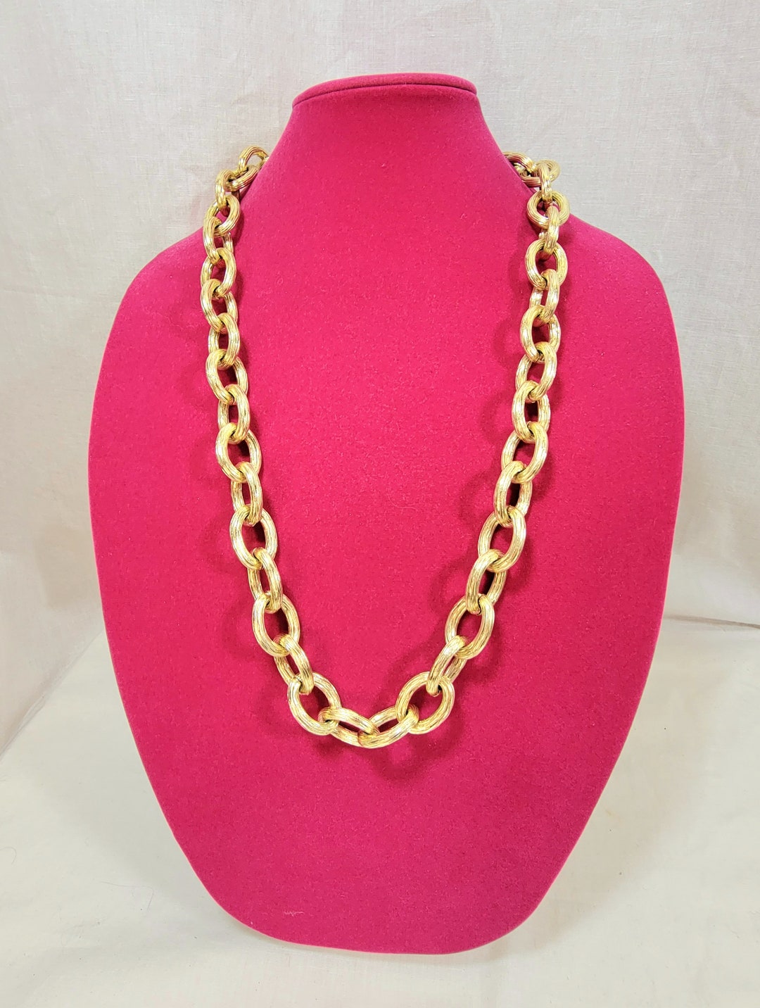 Chunky Big Chain Link Necklace in Gold Tone - Etsy