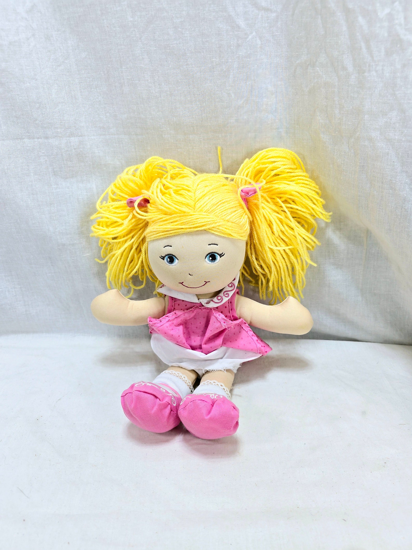 Believe in Yourself Cracker Barrel Plush Doll Blonde Yarn Hair 12” Toy ...