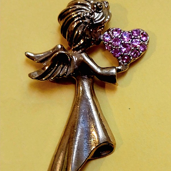 Rhinestone Angel Pin - Etsy