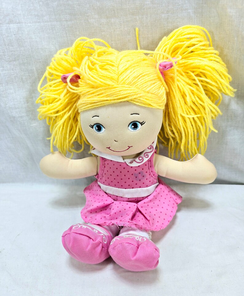 Believe in Yourself Cracker Barrel Plush Doll Blonde Yarn Hair 12” Toy ...
