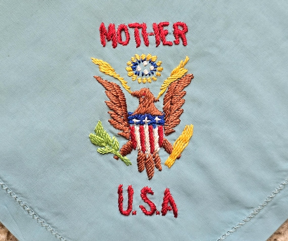 Antique Silk WWII Handkerchief U.S. Army With Embroid… - Gem