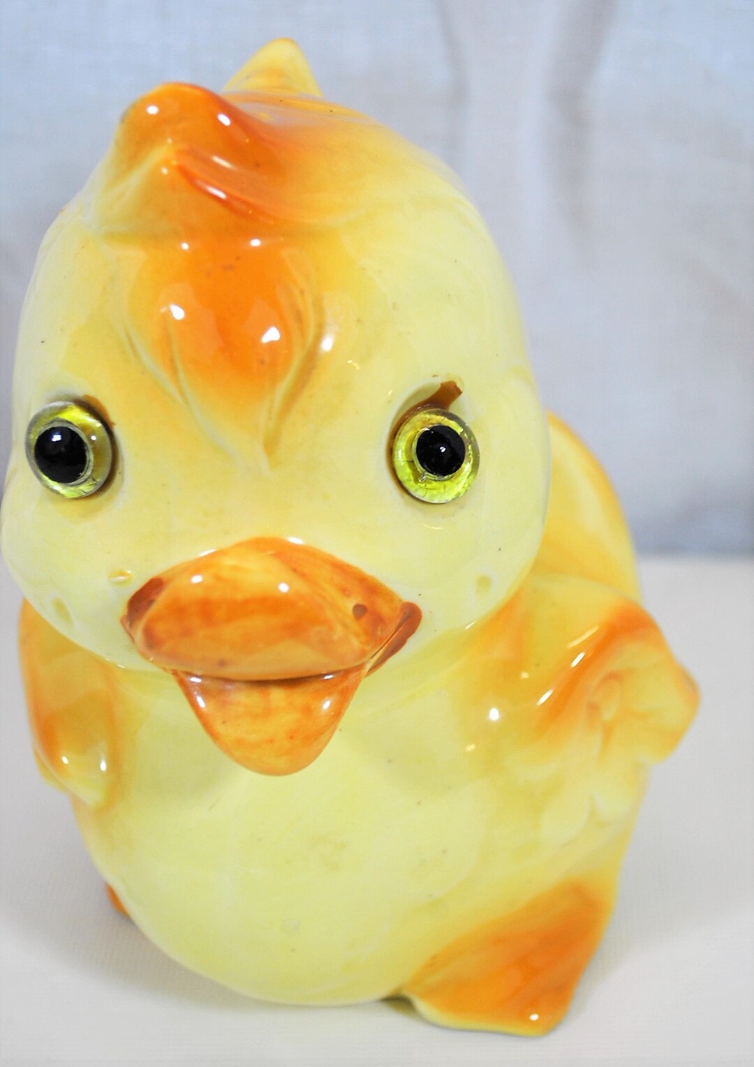 Cute Lefton Yellow Porcelain Duck Bank Figurine - Yellow Vintage Ducky ...